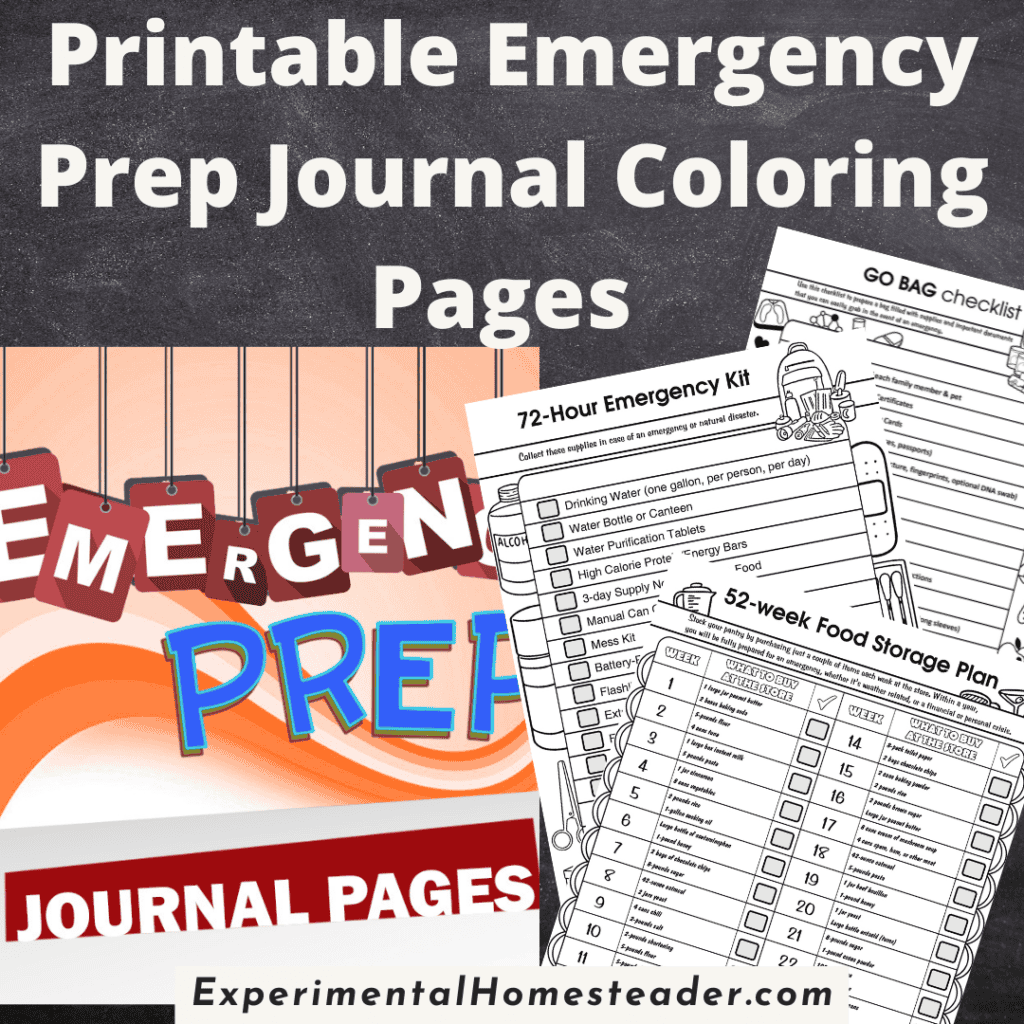 Printable Emergency Prep Journal Coloring Pages - Experimental ...